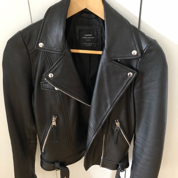 Zara | Jackets & Coats | Zara Womens Xs Leather Moto Jacket | Poshmark